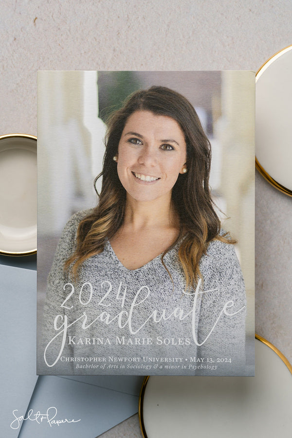 Karina Graduation Announcement - Salt + Paperie
