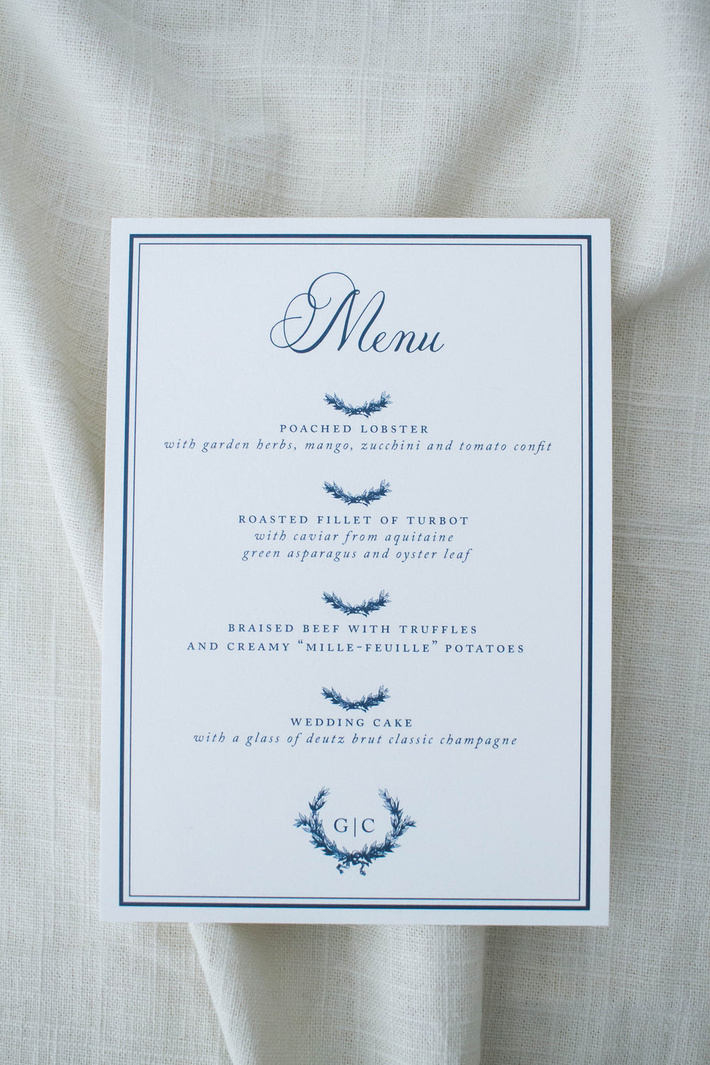 Gemma Menus - Salt + Paperie