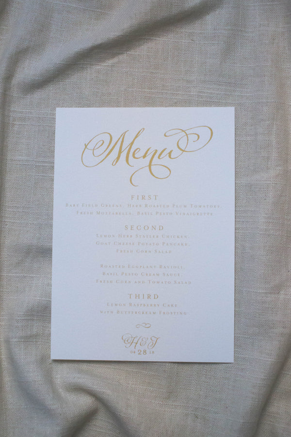 Hayley Menus - Salt + Paperie